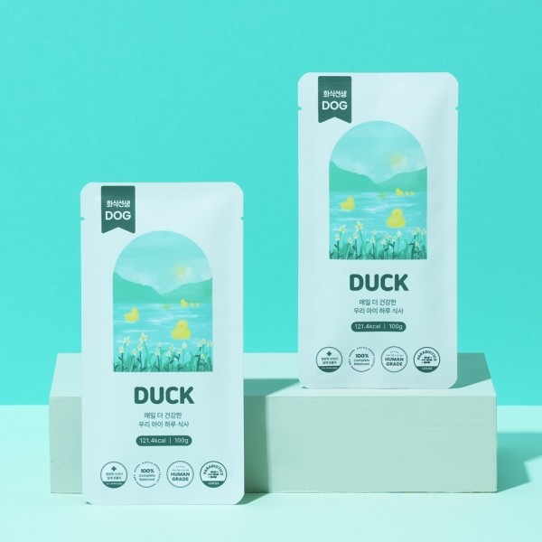 포옹 강아지용 자연식 습식사료 화식선생 오리고기 1kg (100g x 10ea) - 페오펫몰