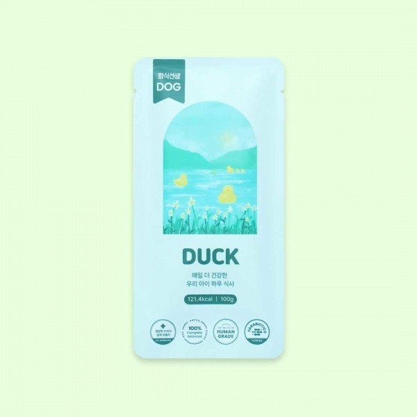 포옹 강아지용 자연식 습식사료 화식선생 오리고기 1kg (100g x 10ea) - 페오펫몰