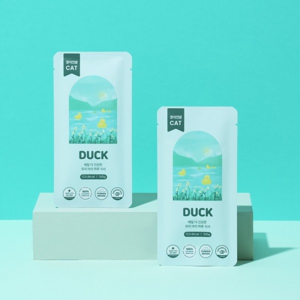 포옹 고양이용 자연식 습식사료 화식선생 오리고기 1kg (100g x 10ea) - 페오펫몰